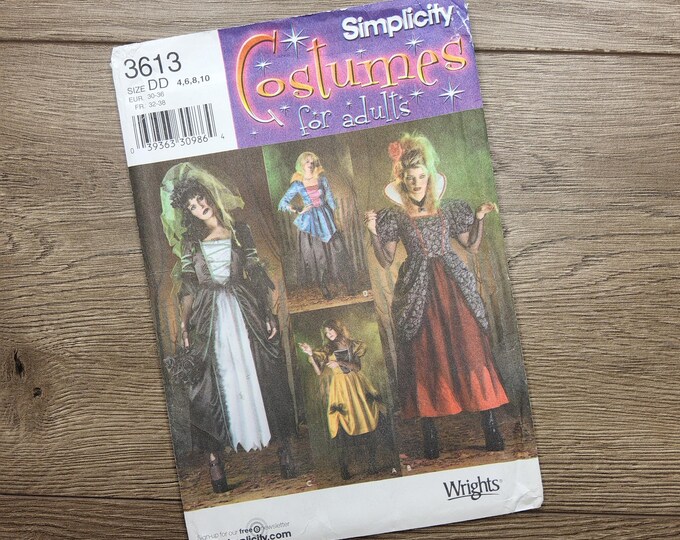 Gothic Steampunk Dress Costume Sewing Pattern Sz 4-10 Simplicity 3613 ...
