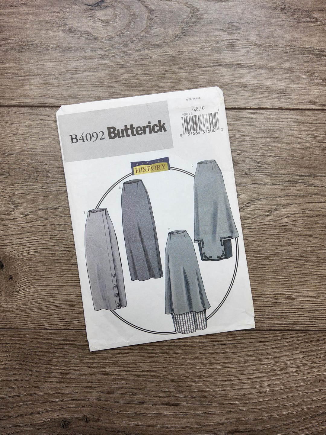 Basque Skirt Costume Sewing Pattern Sz 6-10 Butterick B4092 - Etsy