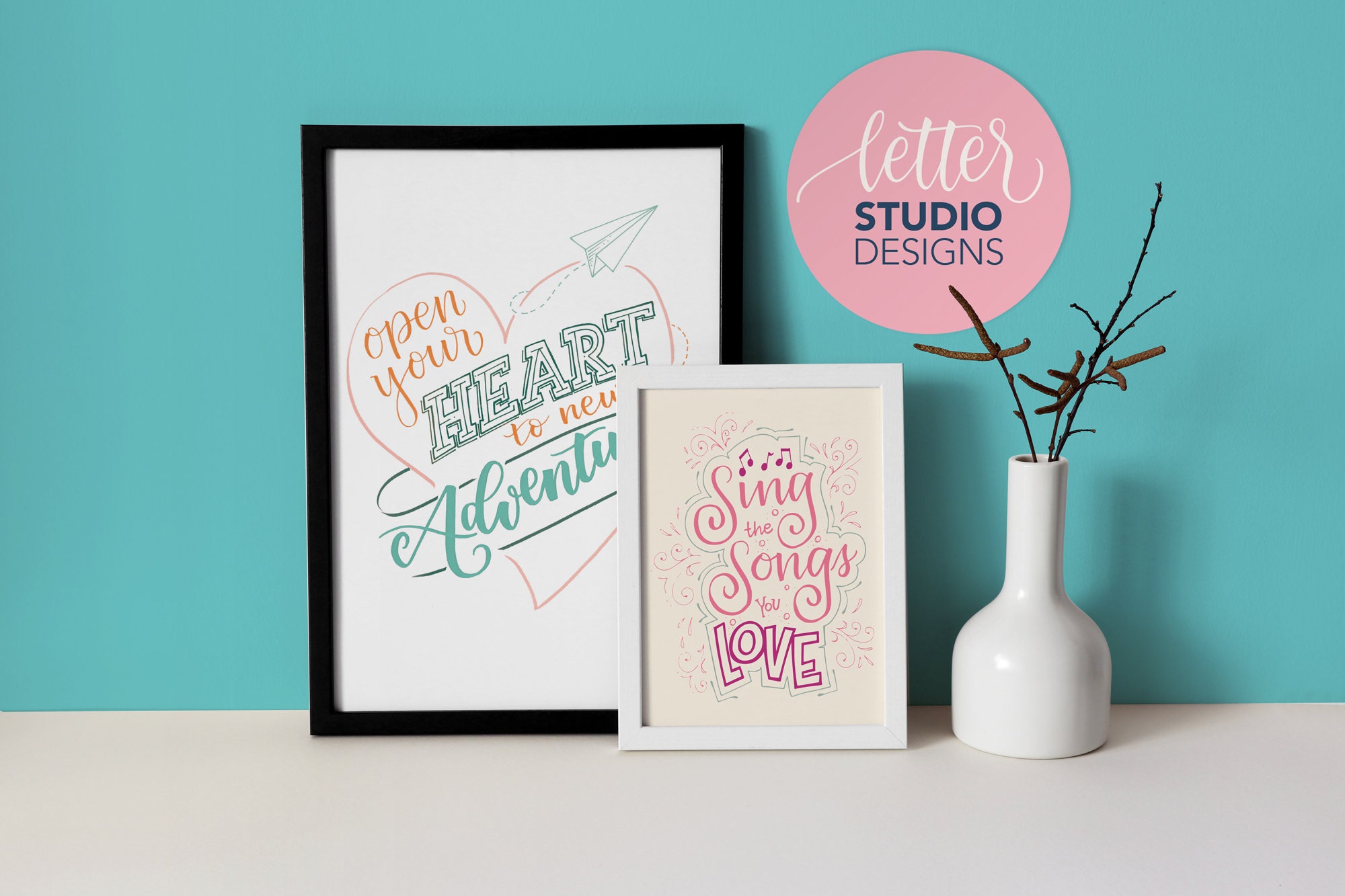 12 Motivational Quotes Hand Lettering Practice Workbook Vol.1 Brush Pen ...