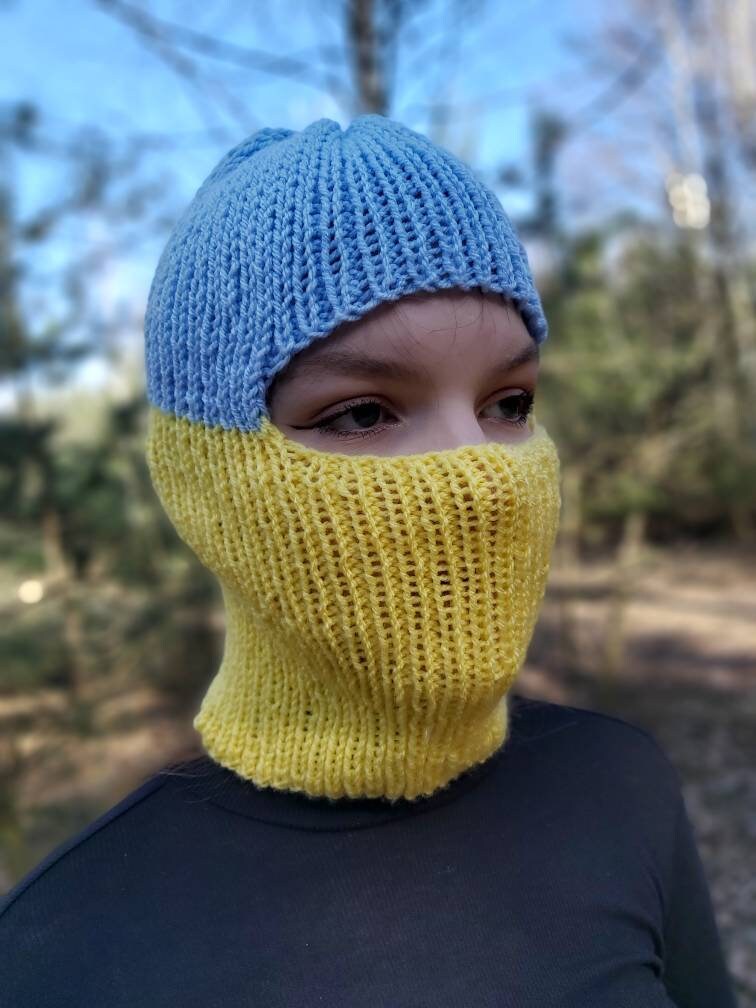 Face Mask Ukrainian Balaclava Hat Knit Balaclava Wool Helmet - Etsy UK