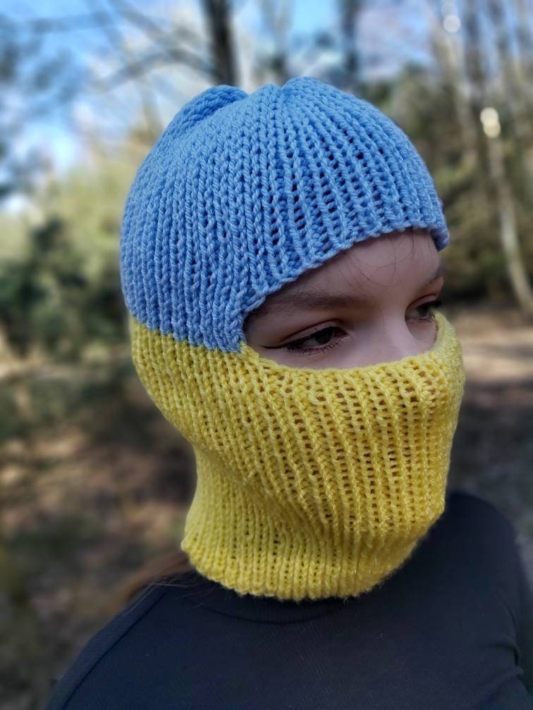 Face Mask Ukrainian Balaclava Hat Knit Balaclava Wool Helmet - Etsy UK