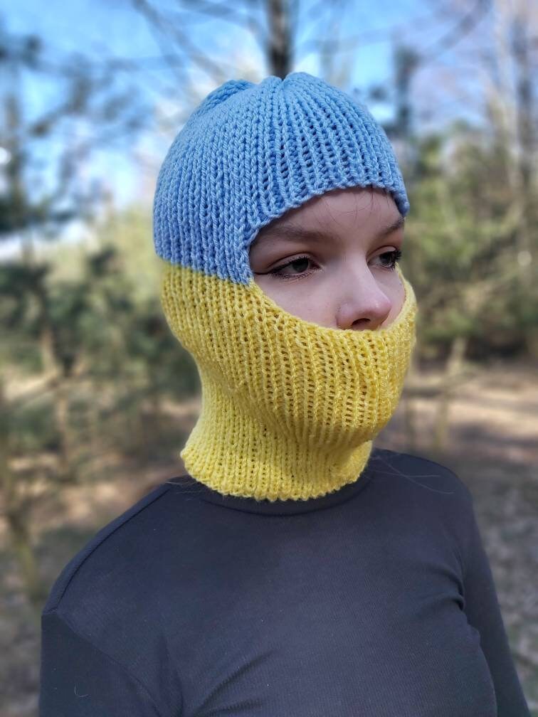 Face Mask Ukrainian Balaclava Hat Knit Balaclava Wool Helmet - Etsy UK