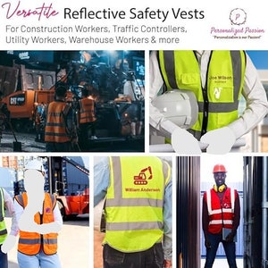 Personalized Safety Vest With Name and Logo - High Visibility Vest for ...