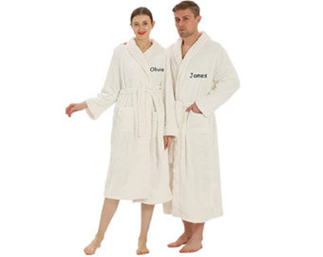 2pc His and Her Plush Robes With Custom Names - Personalized Couple ...