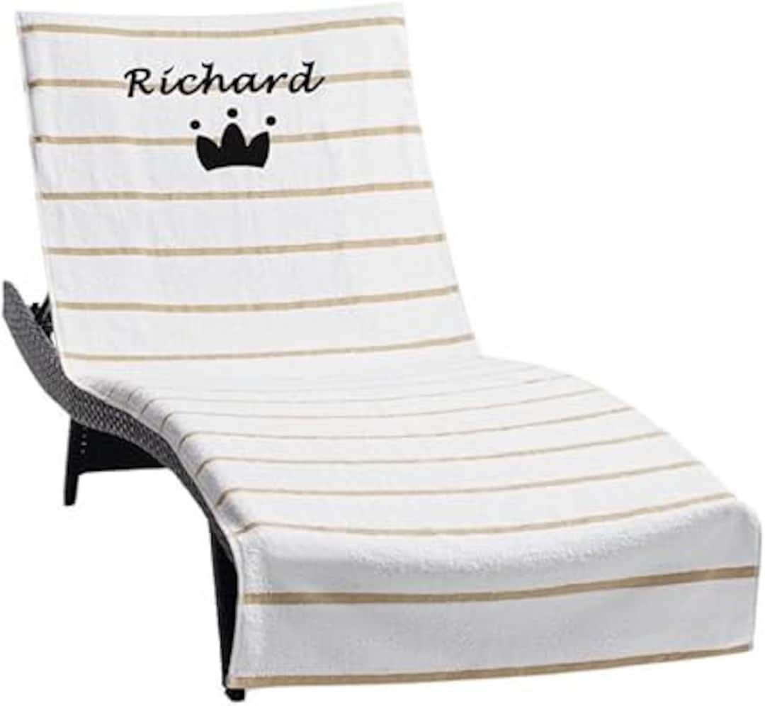 Personalized Pool Lounge Chair Towel Cover 30"x85" - Highly Absorbent ...
