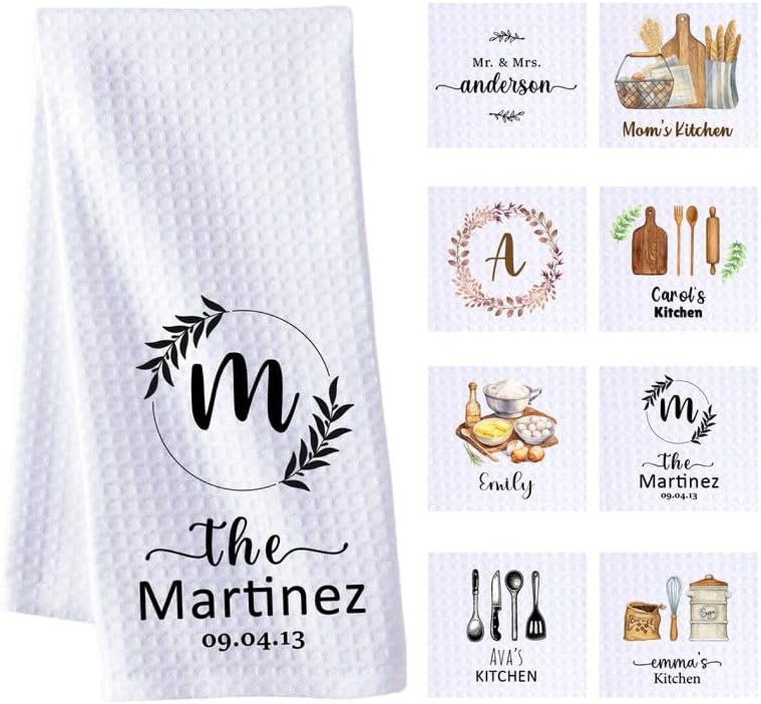 Personalized Waffle Weave Kitchen Towels - 16