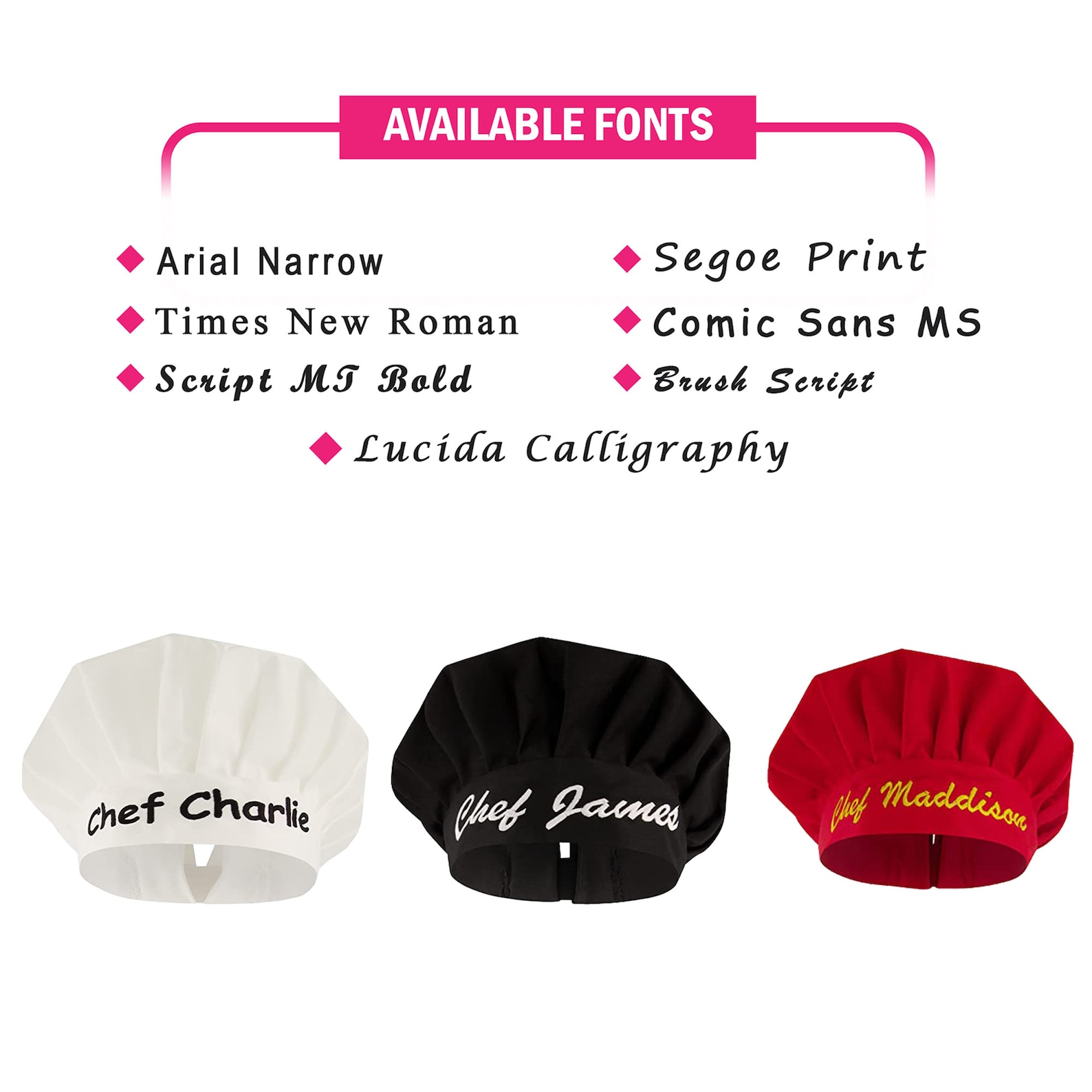 Personalized Chef Hats for Men & Women, Custom Chefs Hat With ...