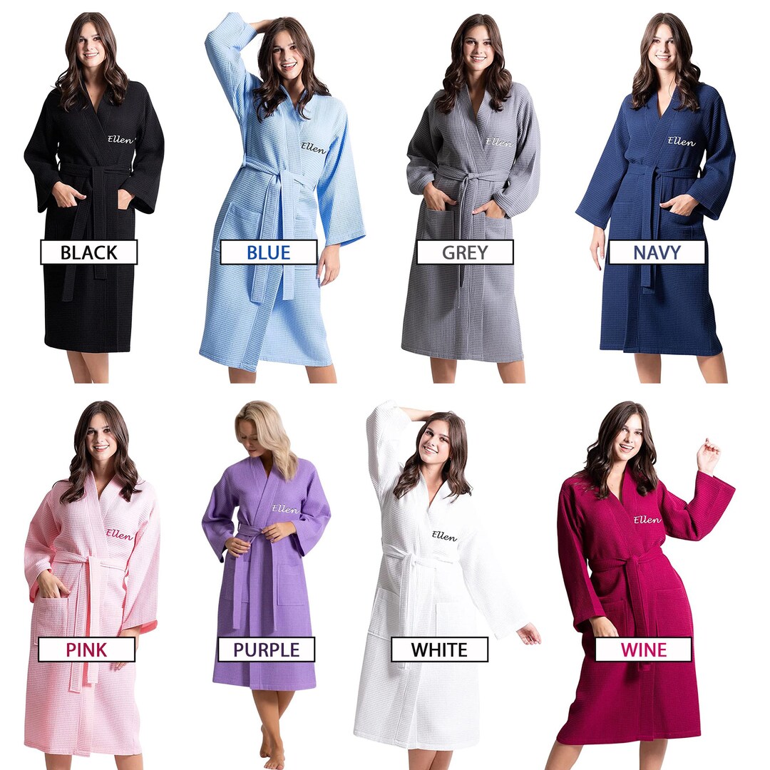 Personalized Waffle Robes for Mothers Day Gift, Women Custom Bath Robes ...