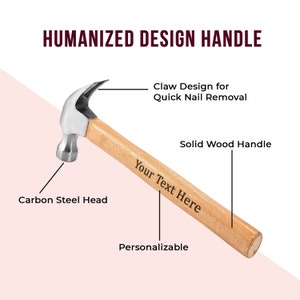 Personalized Passion Wooden Claw Hammer, Milled Face Framing Hammer ...