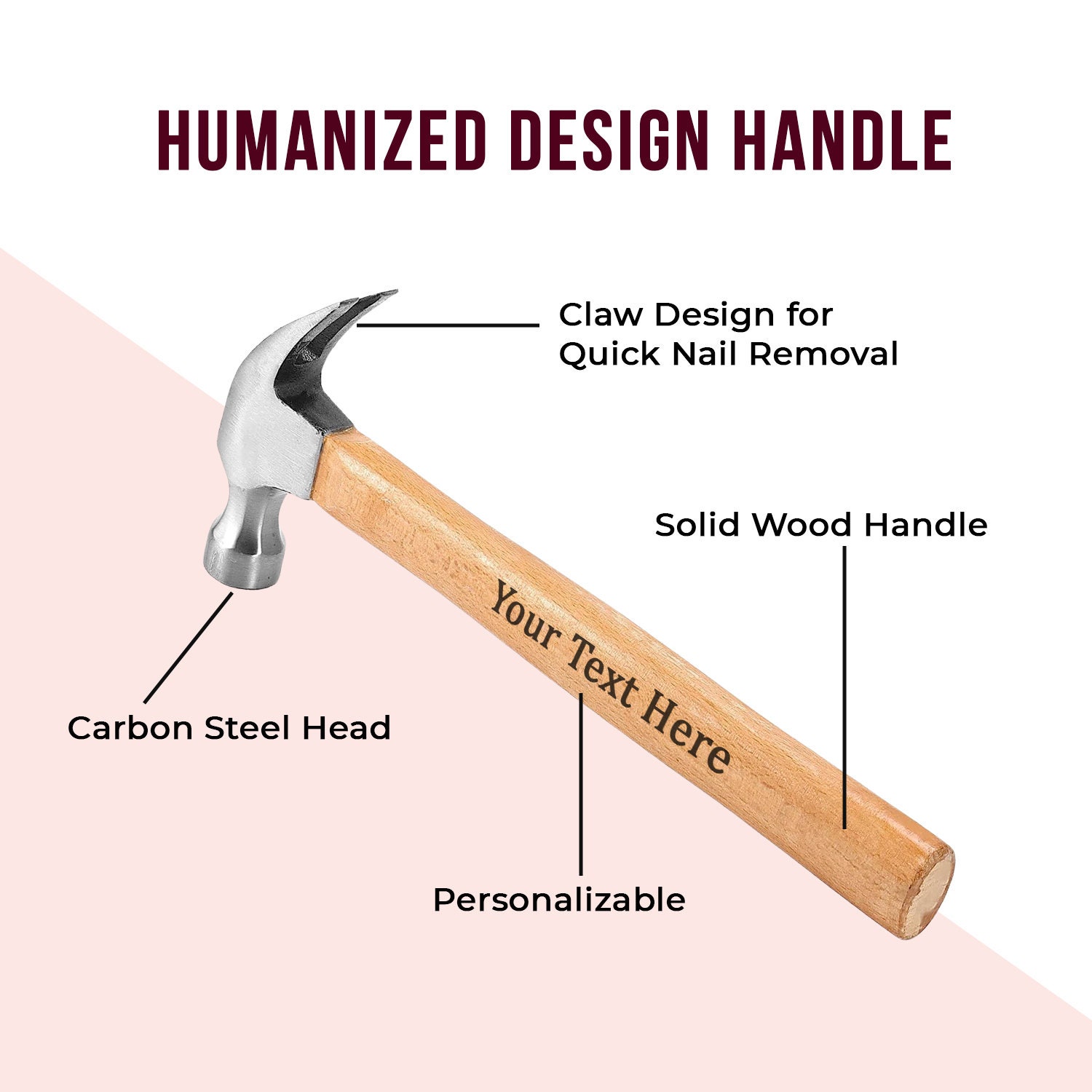 Personalized Passion Wooden Claw Hammer, Milled Face Framing Hammer ...