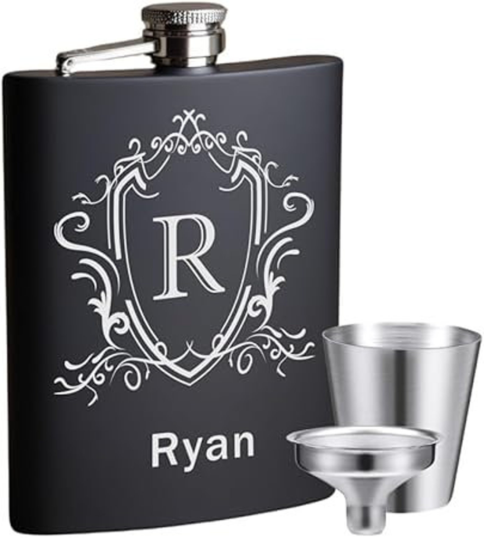 Personalized Hip Flask for Men - 6oz Stainless Steel Flask Set With ...