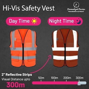 Personalized Safety Vest With Name and Logo - High Visibility Vest for ...