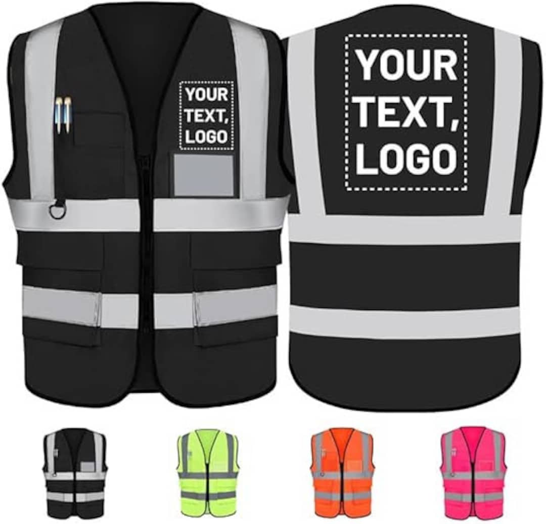 Personalized Safety Vest With Name and Logo - High Visibility Vest for ...