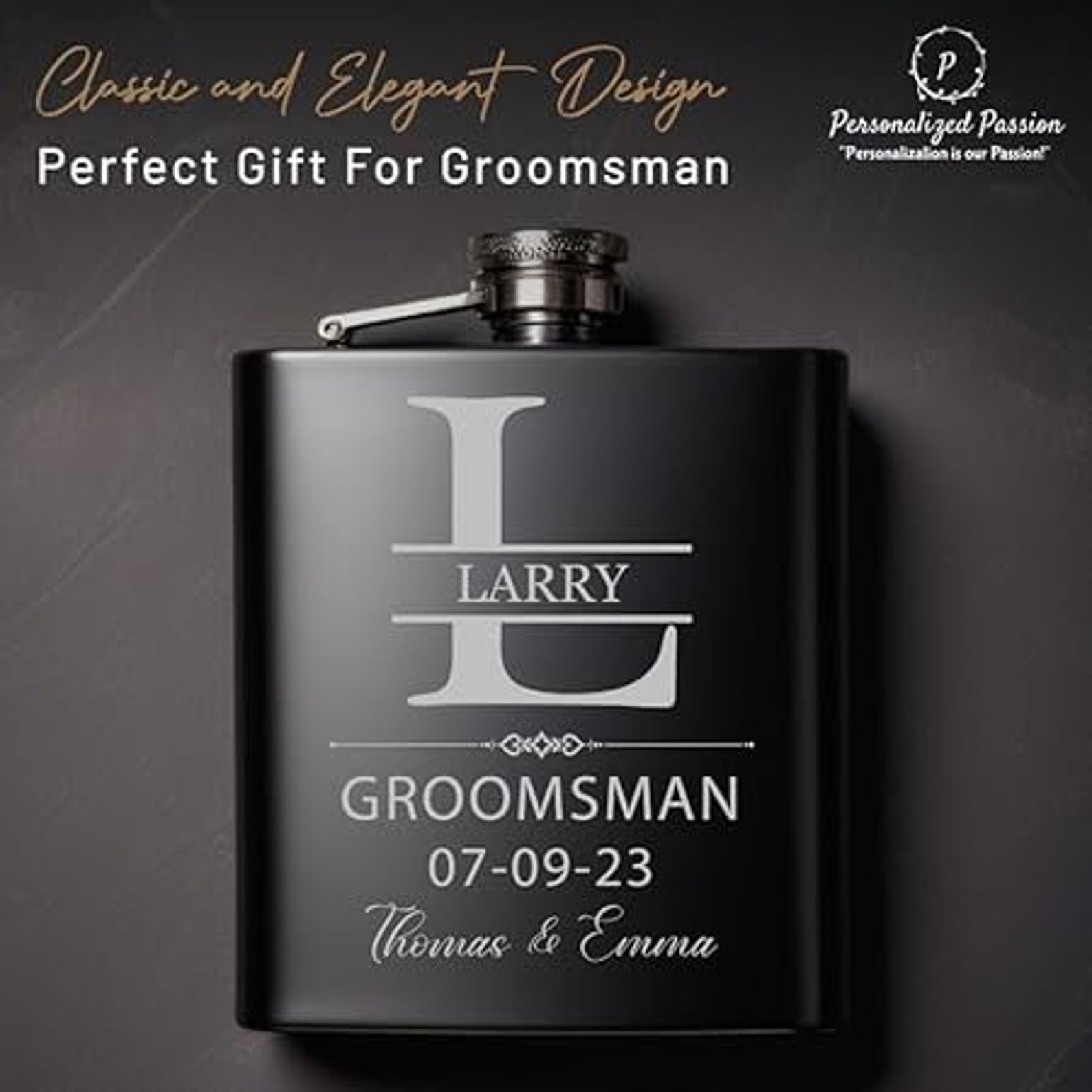 Personalized Hip Flask for Men - 6oz Stainless Steel Flask Set With ...