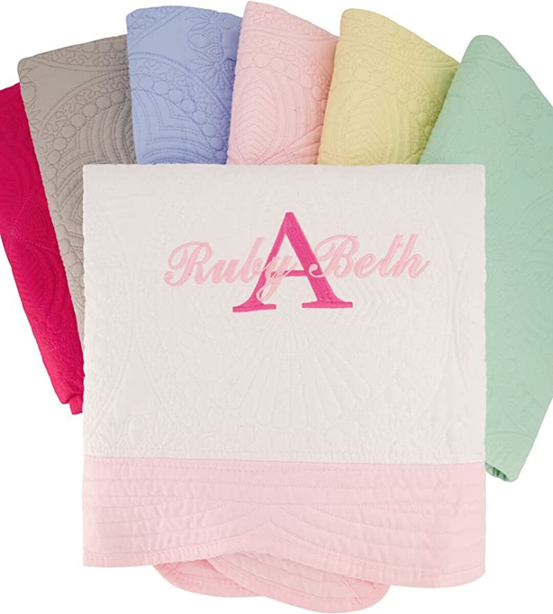 Personalized Baby Quilt | Monogram Baby Quilts | Baby Girl Quilt ...