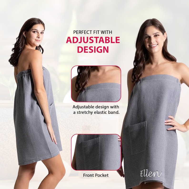 Personalized Spa Towel Wrap for Women - Soft & Absorbent Waffle Body ...