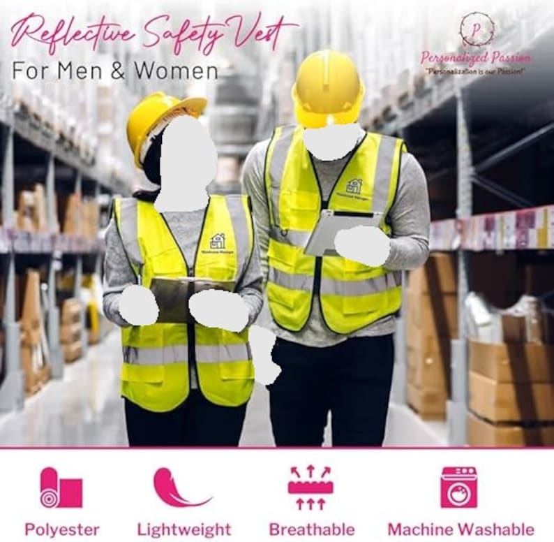 Personalized Safety Vest With Name and Logo - High Visibility Vest for ...