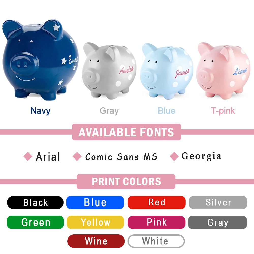 Personalized Passion-ceramic Piggy Banks for Kids Perfect Sized Cute ...