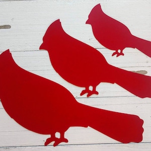 10 Red Cardinal Die Cuts in 4", 6" or 8", Cardinal Cutouts for Memorial ...