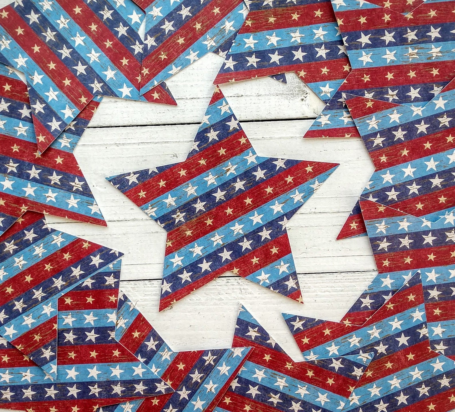 10 Star & Stripes Pattern Star Die Cuts Cutouts Decor - Etsy