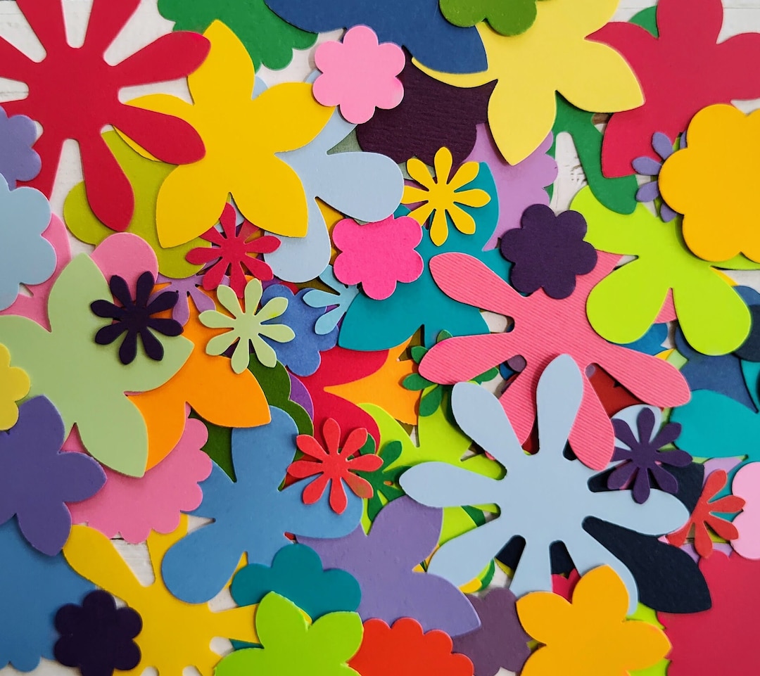 100 Assorted Colorful Flower Punches for Bulletin Boards, School ...