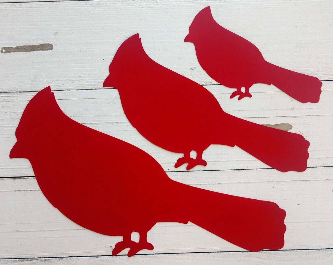 10 Red Cardinal Die Cuts in 4, 6 or 8, Cardinal Cutouts for Memorial ...