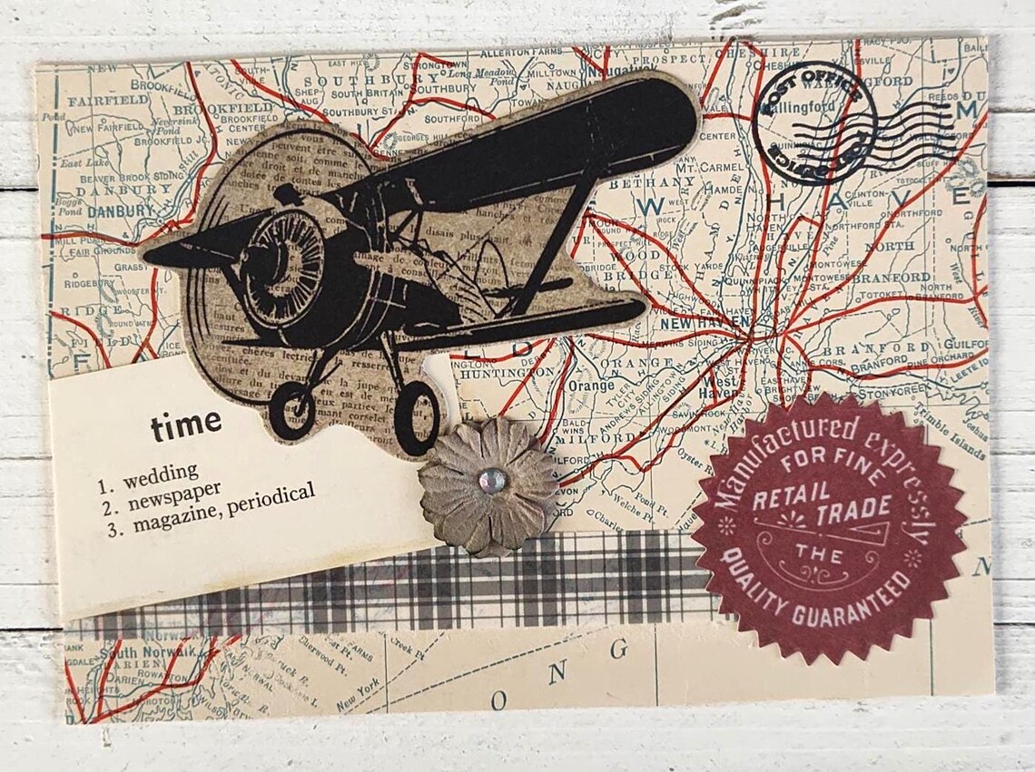 Altered Vintage Travel Postcards: Junk Journaling Set of 6 - Etsy