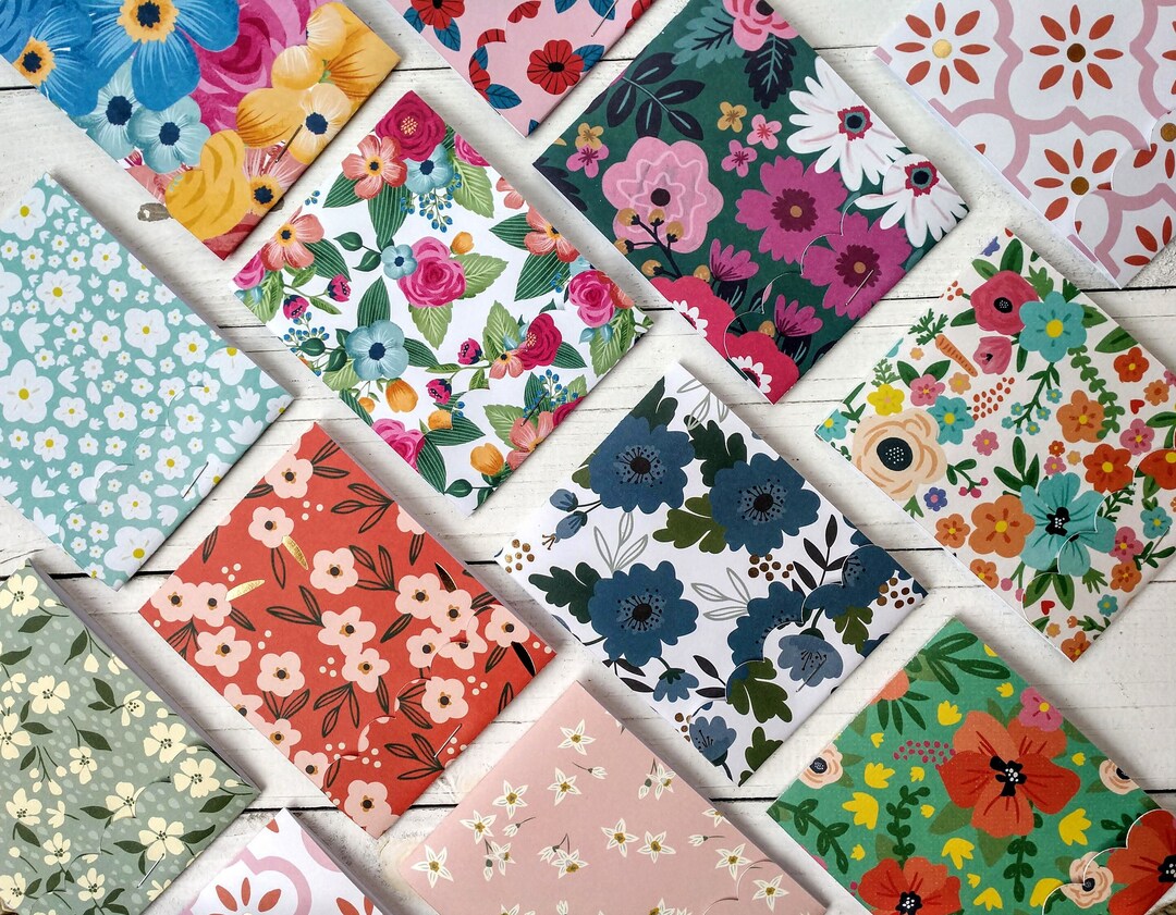 5 Floral Matchbook Notepads, Mini Notepad, Party Favor, Table Favor ...