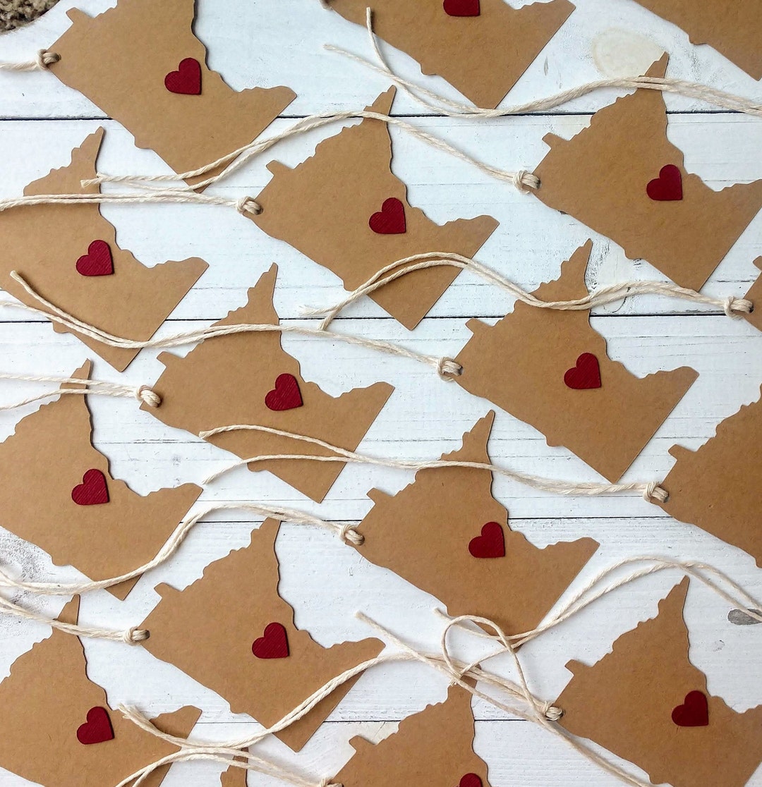 Minnesota Gift Tags With Red Heart: Made With Love Gifts, Party Favors ...