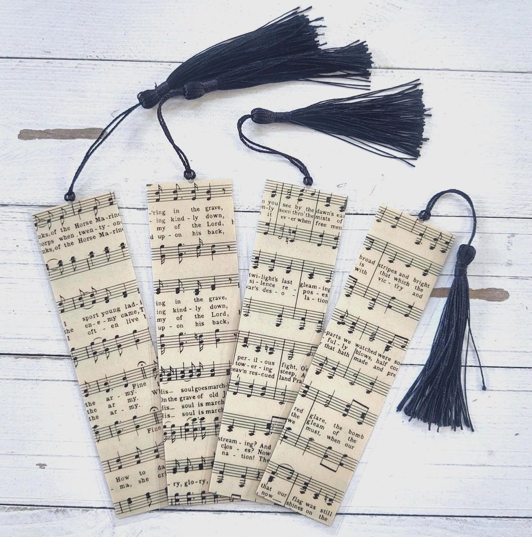 Vintage Gopsel Song Music Sheet Laminated Bookmark With Tassel - 1 ...
