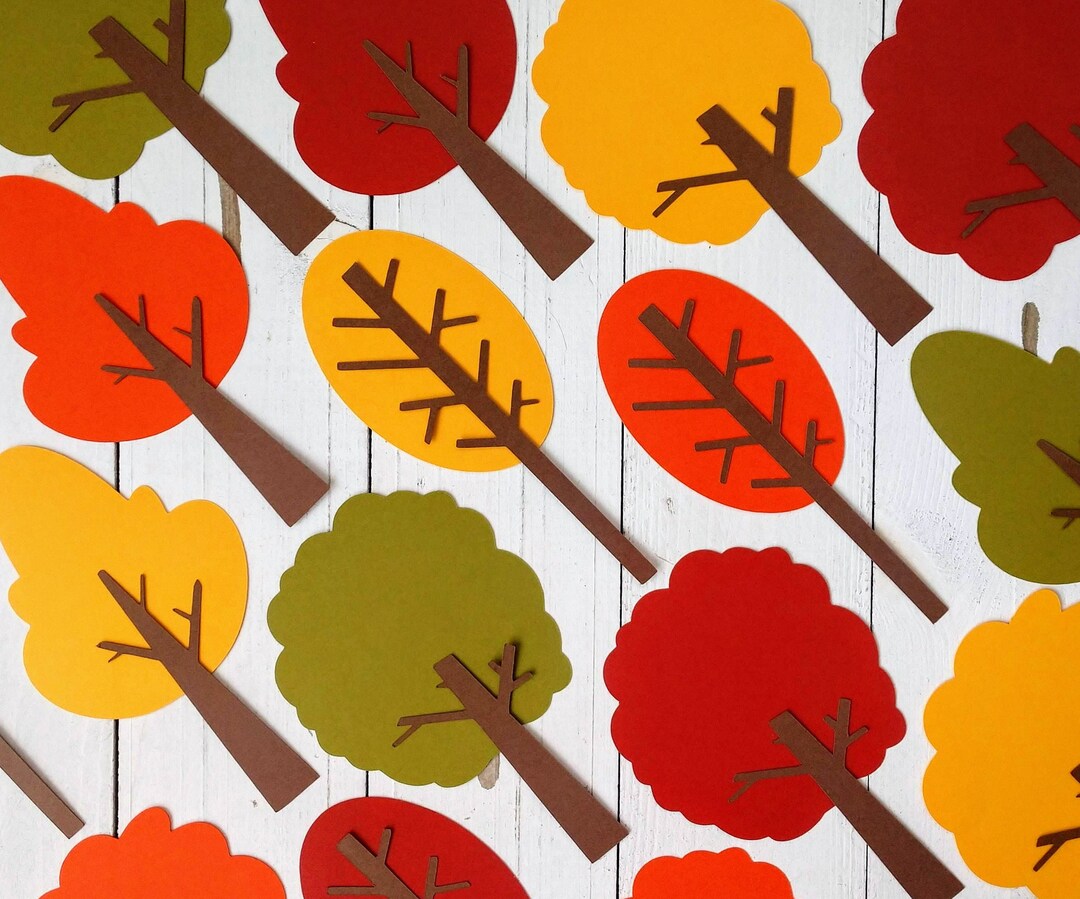 Seasonal Tree Die Cuts, Cutouts for Banners, Bulletin Boards, Table ...