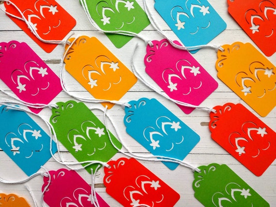 Flip Flop Gift Tags Flip Flops Summer Gift Tags Pool Party - Etsy