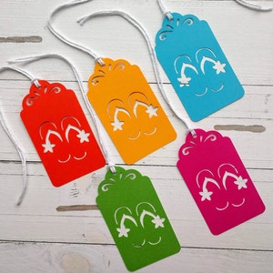 Flip Flop Gift Tags, Flip Flops, Summer Gift Tags, Pool Party Gift Tags ...
