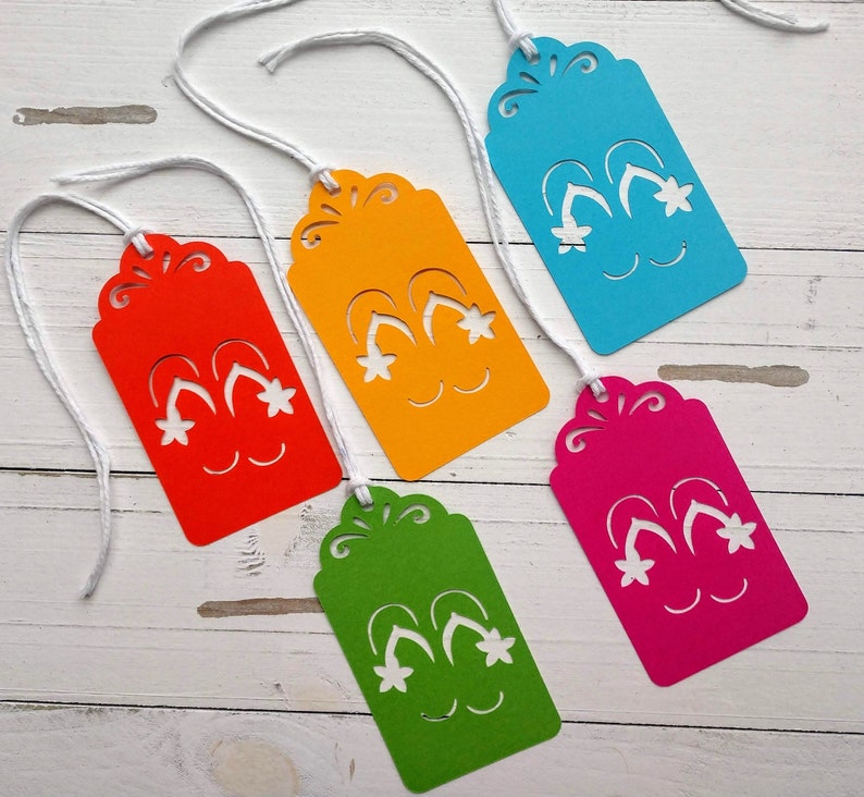 Flip Flop Gift Tags Flip Flops Summer Gift Tags Pool Party - Etsy