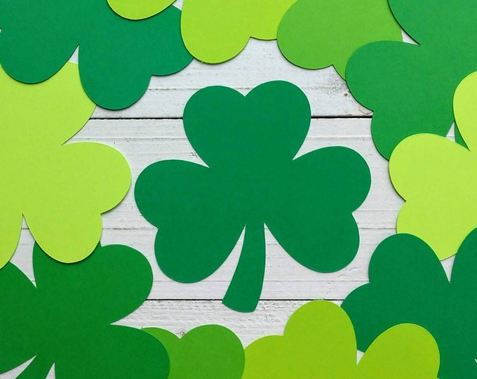 30 Paper Shamrocks Choose Your Own Size 3 Leaf or 4 Leaf Clover Cutouts ...