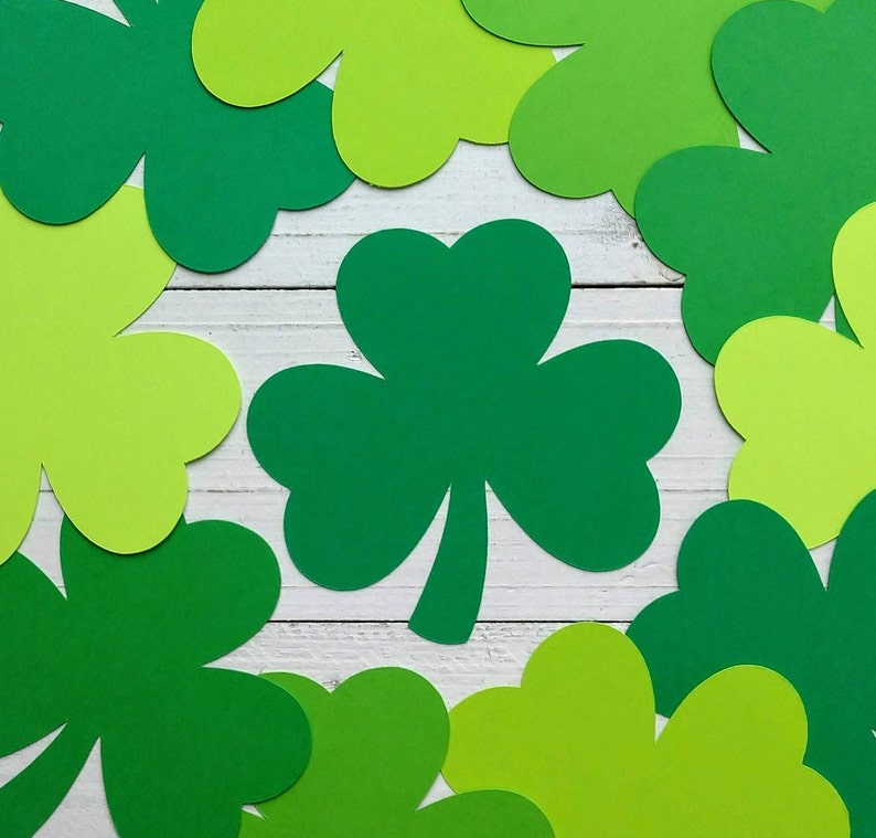Green Shamrock Die Cuts: St. Patrick's Day Craft Cutouts (set of 10) - Etsy