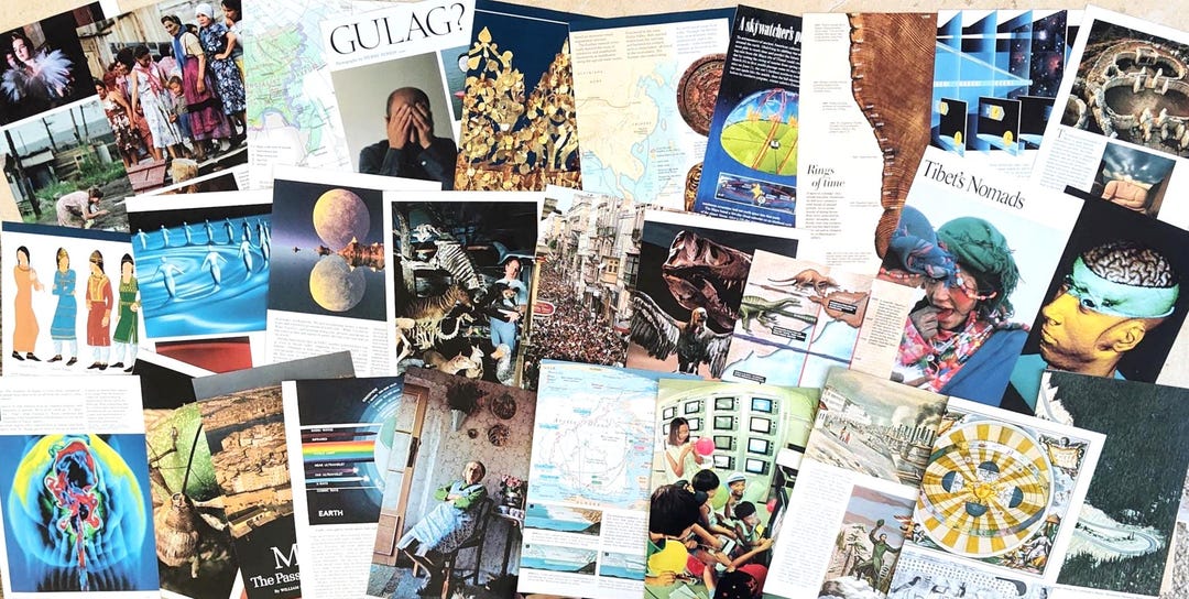 Vintage National Geographic Magazine Pages: Ephemera for Collage Art ...
