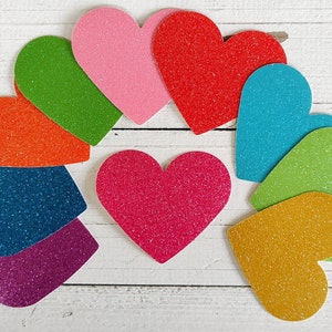 Colorful Glitter Heart Cutouts: Table Scatter, Craft Projects, Card ...