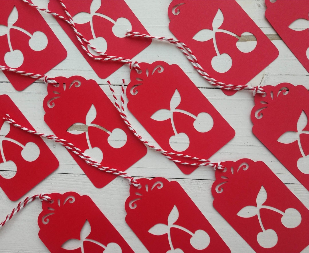 Cherry Tags, Cherry Gift Tags, Baked Goods Tag, Baked Goods Gift Tag ...