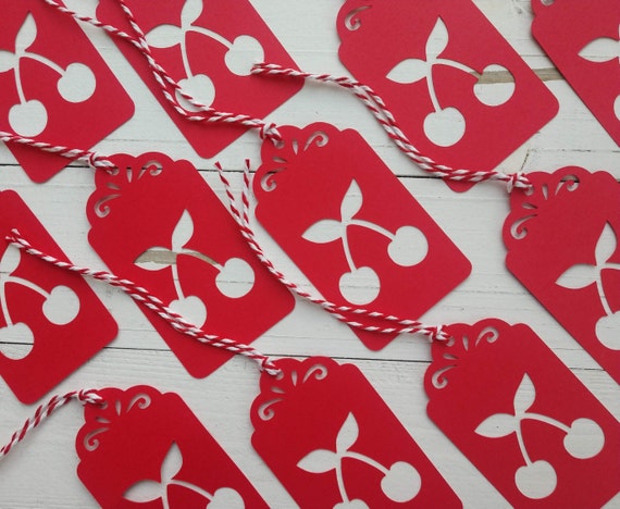 Cherry Tags Cherry Gift Tags Baked Goods Tag Baked Goods - Etsy
