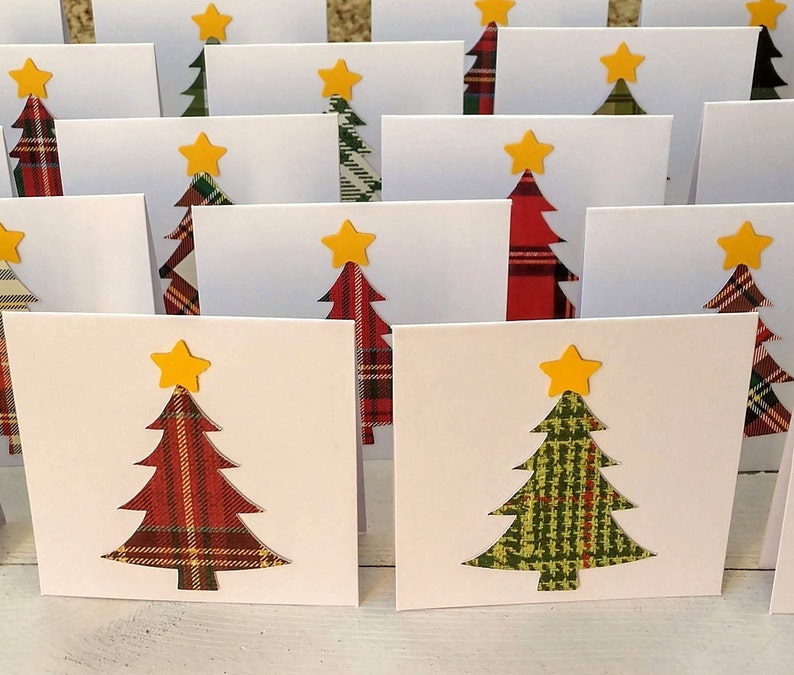 Mini Christmas Tree Note Card, Christmas Note Card, Tree Note Card ...