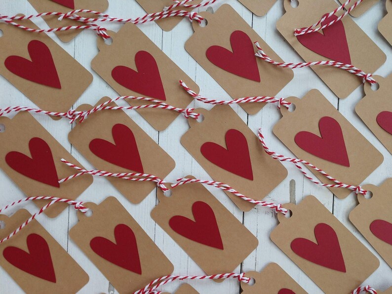Heart Gift Tag Heart Tag Red Heart Gift Tag Gift | Etsy