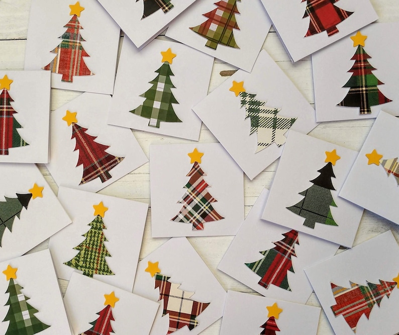 Mini Christmas Tree Note Card, Christmas Note Card, Tree Note Card ...