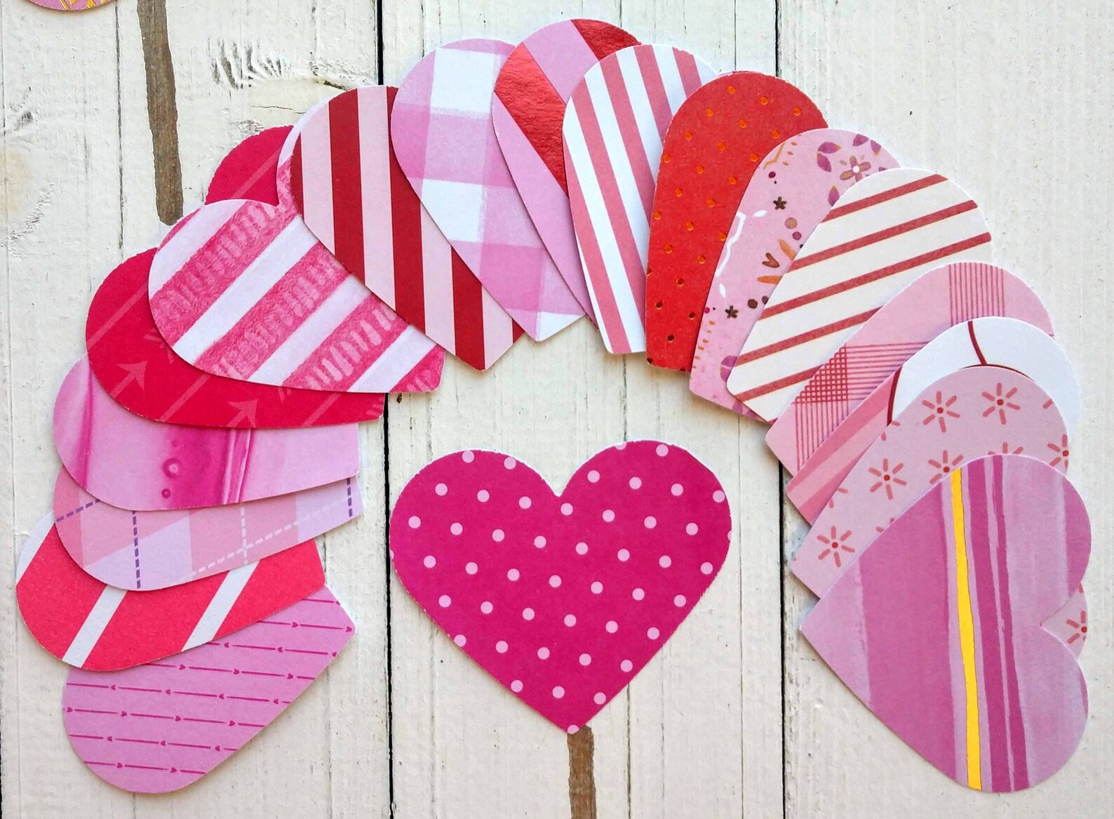 Pink Patterned Heart Cutouts: Craft Projects, Card Making, Scrapbook ...