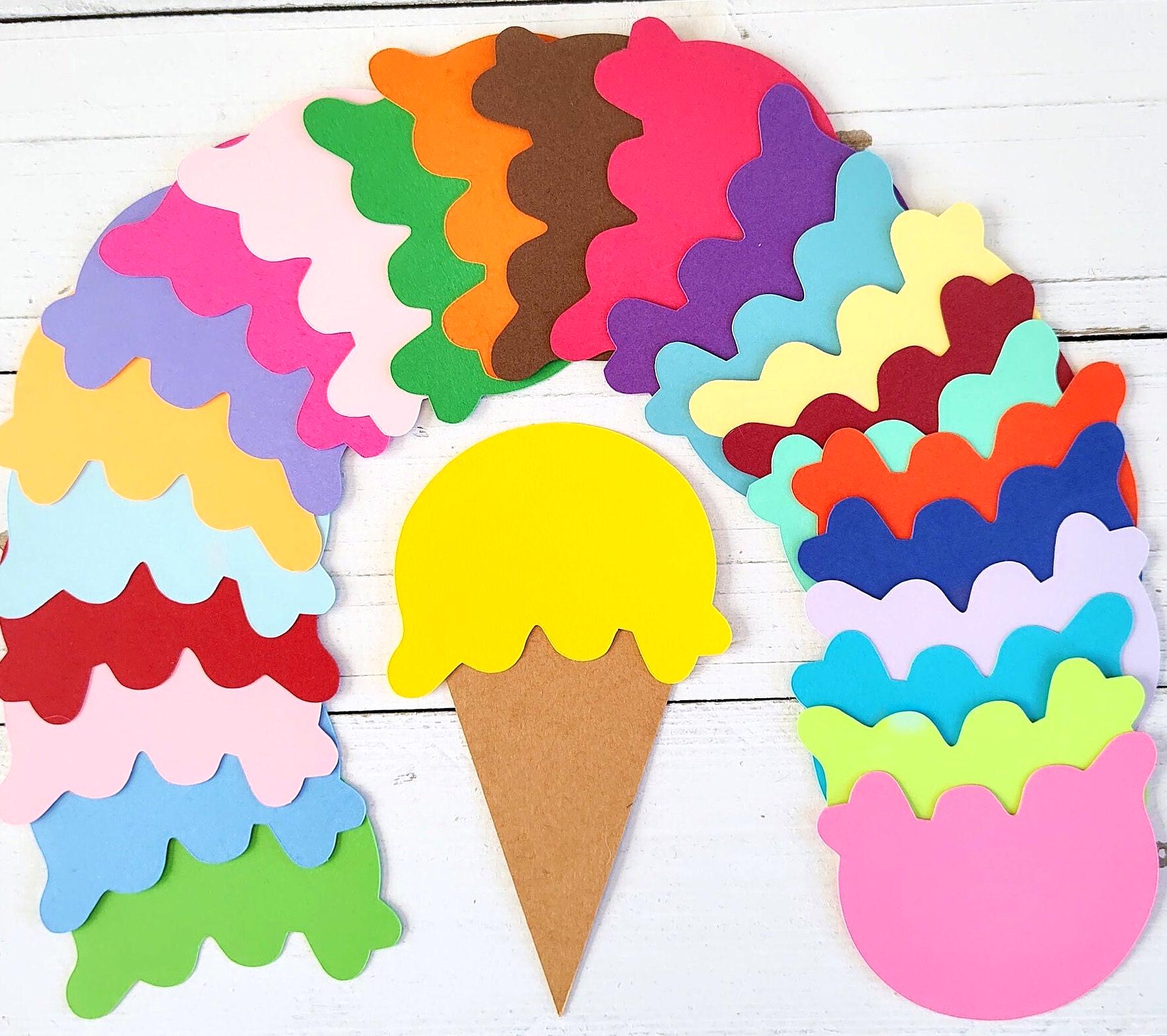 Colorful Ice Cream Cone Die Cuts: Party Decor, Craft Projects, Bulletin ...