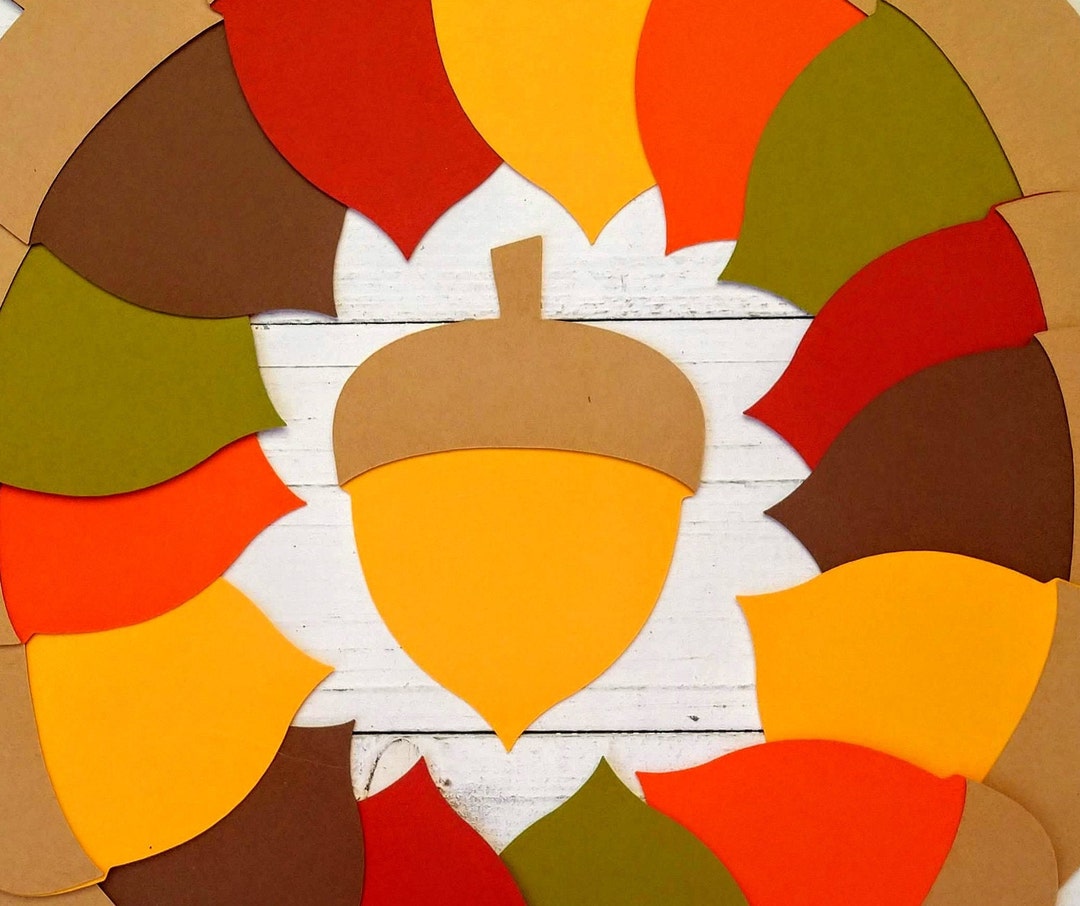 10 Fall Colored Acorn Die Cuts, Autumn Acorn Cutouts for Banners ...