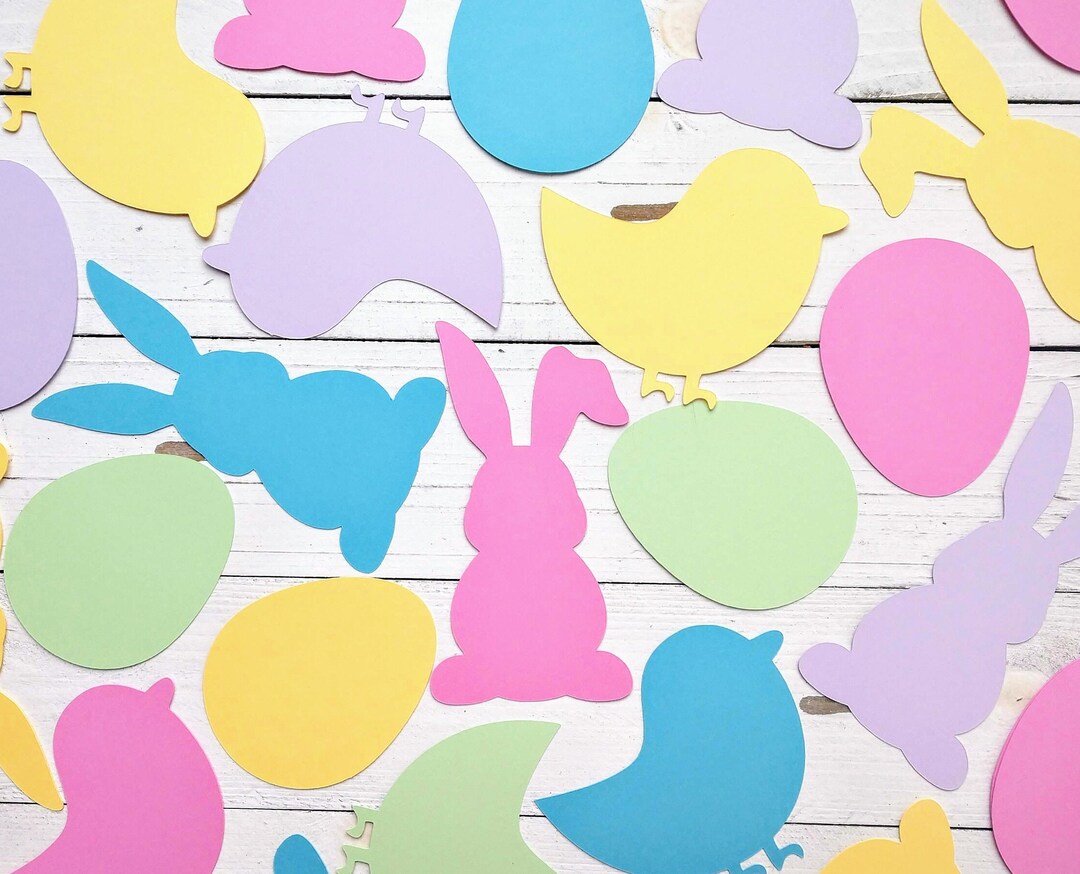 Easter Bunny, Egg & Chick Die Cuts, Spring Table Scatter, Easter Decor ...