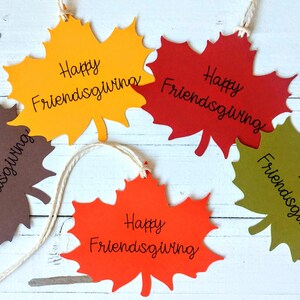 Friendsgiving Maple Leaf Gift Tags: Fall Colors, Set of 10 - Etsy