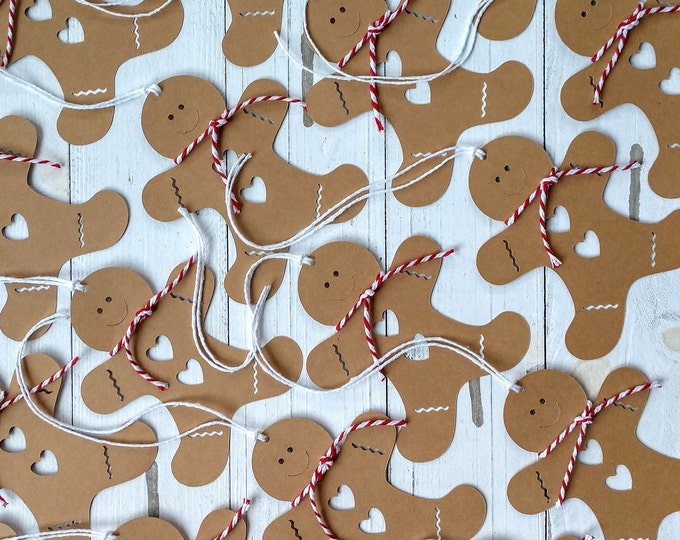 10 Gingerbread Boy Gift Tags, Gingerbread Gift, Christmas Gift Tags ...