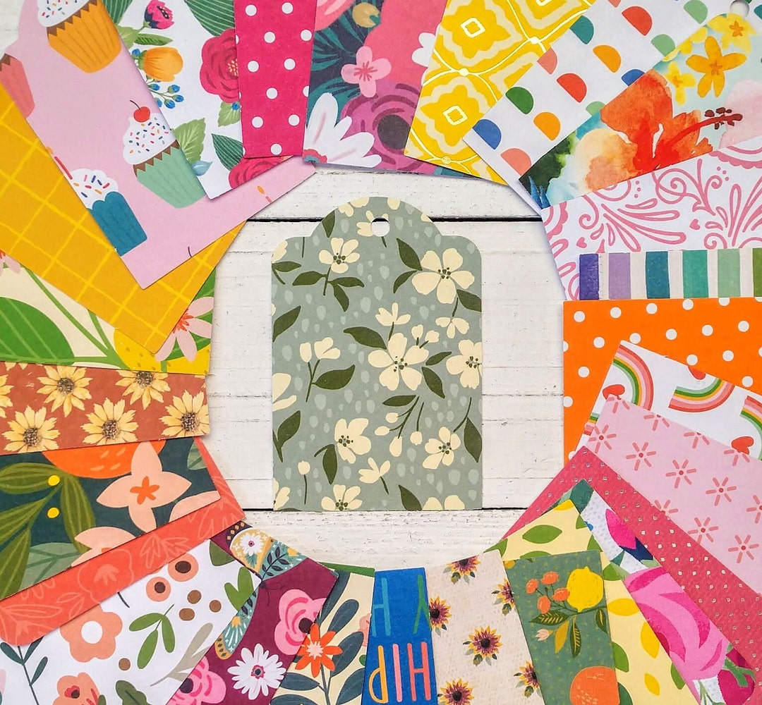 Decorative Cardstock Gift Tags: Assorted Patterns, Set of 24 - Etsy